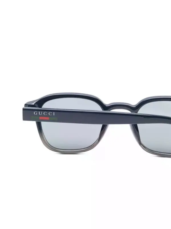 Gucci Navy Square Frame Tinted Lenses Sunglasses