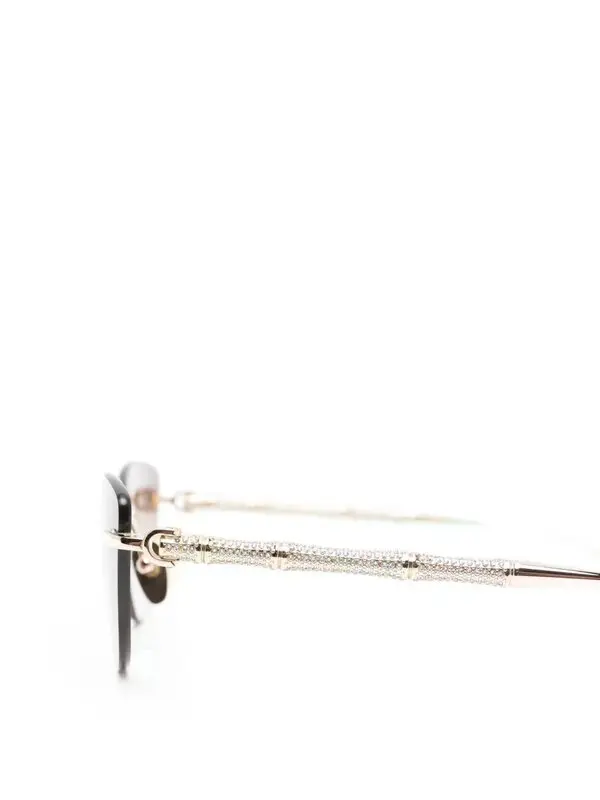 Gucci Bamboo Crystal-embellished Cat-eye Sunglasses