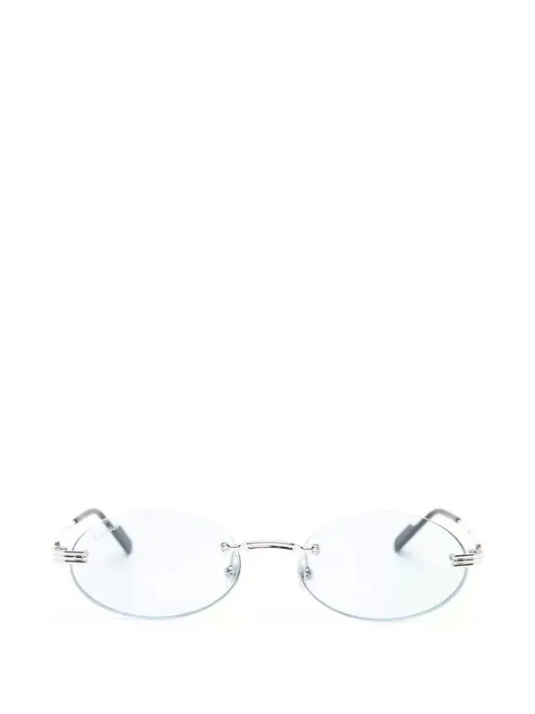 Cartier Rimless Oval-frame Sunglasses - Silver
