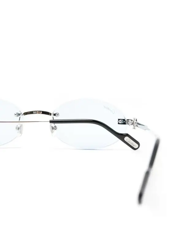 Cartier Rimless Oval-frame Sunglasses - Silver