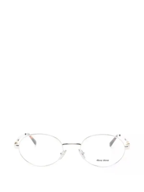 Miu Miu Oval-frame Glasses - Silver