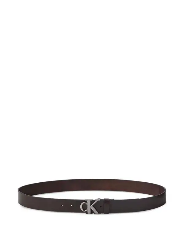Calvin Klein Logo-buckle Leather Belt - Brown