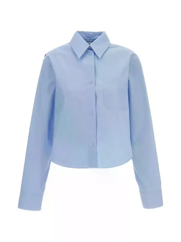 Sportmax Pleated Back Patch Pocket Shirt - Blue