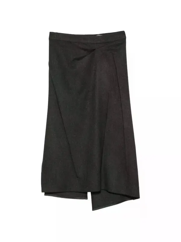 Victoria Beckham Asymmetric Draped Midi Skirt - Grey