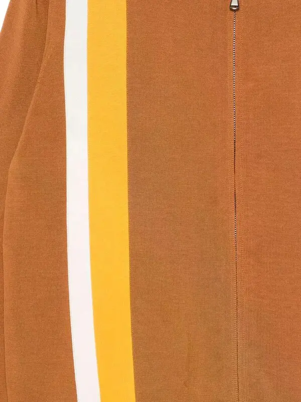 Kiton Zip-up Cardigan With Vertical Stripe Detail