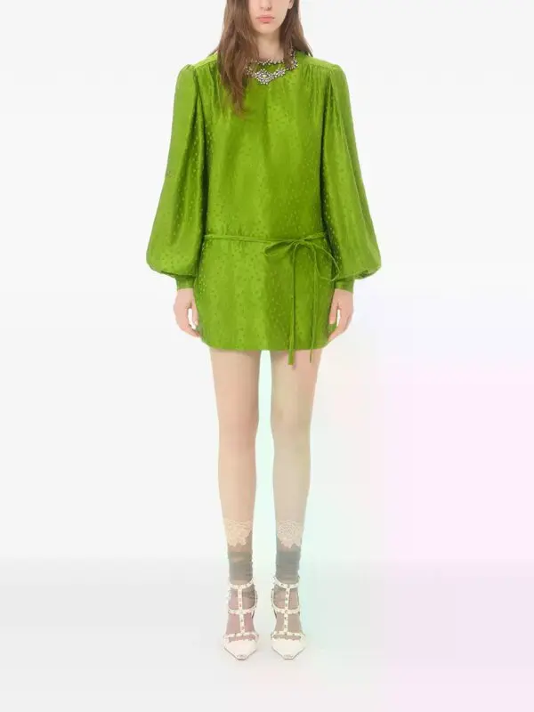 Valentino Garavani Embroidered Silk-linen Jacquard Top