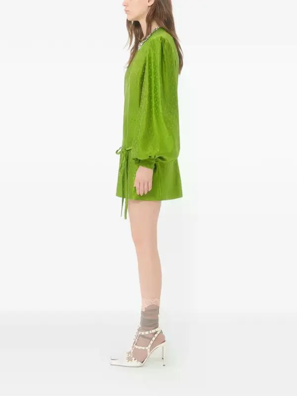 Valentino Garavani Embroidered Silk-linen Jacquard Top
