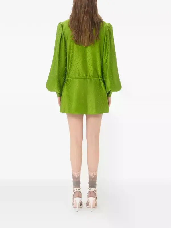 Valentino Garavani Embroidered Silk-linen Jacquard Top
