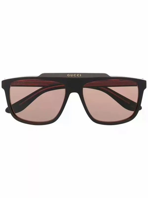 Gucci Pilot Frame Sunglasses - Red