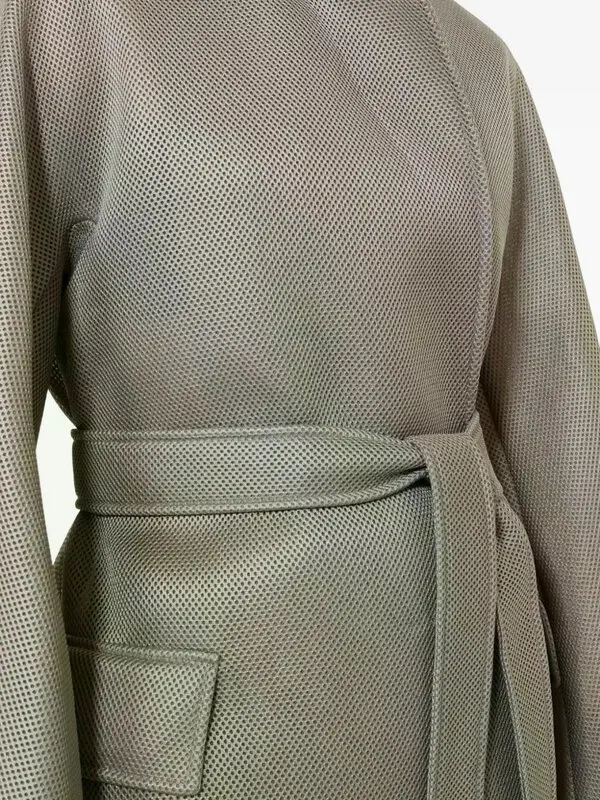 Max Mara Belted Mesh Coat - Grey