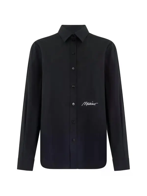 Moschino Embroidered Long-sleeved Shirt - Black