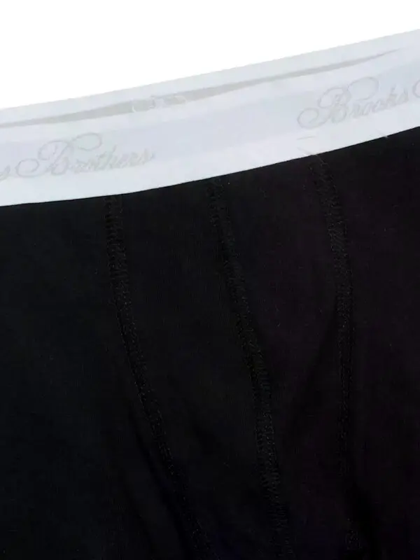 Brooks Brothers Logo-waistband Pack Of Three Boxer Briefs - Black