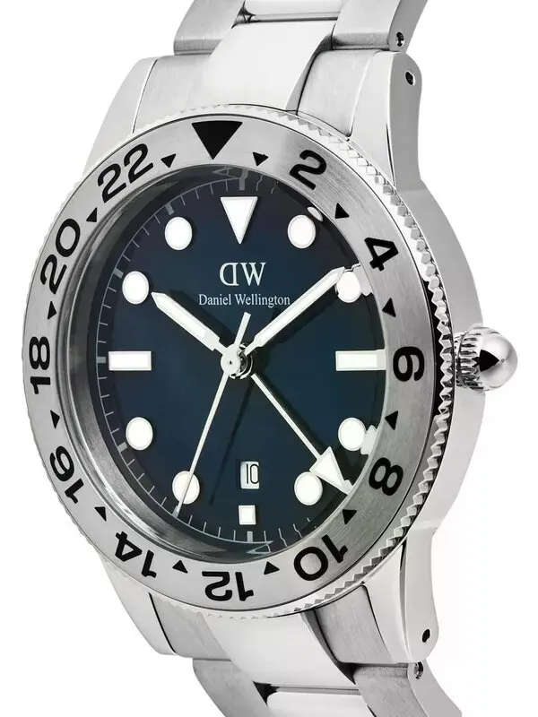DANIEL WELLINGTON Iconic Gmt Watch With Brushed Bezel - Blue