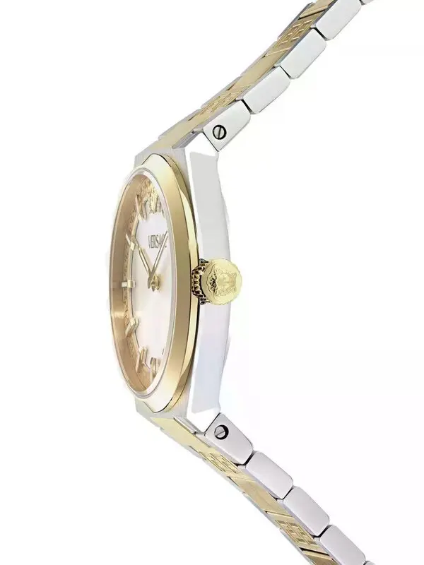 Versace V-auria 35mm Watch With Two-tone Bracelet - Silver