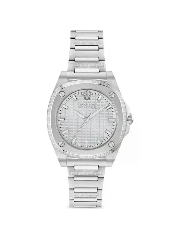 Versace Greca Pulse 36mm Watch With Greca Bezel And Medusa Motif - Silver