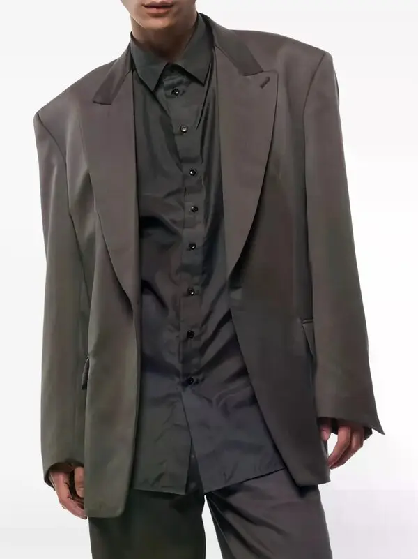 OMAR AFRIDI Peak-lapels Single-breasted Jacket - Grey