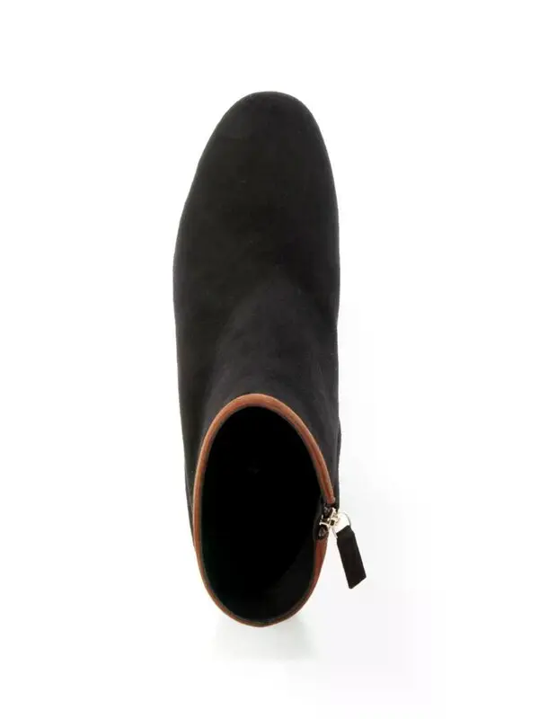 FERRAGAMO Suede Ankle Boots With Block Heel