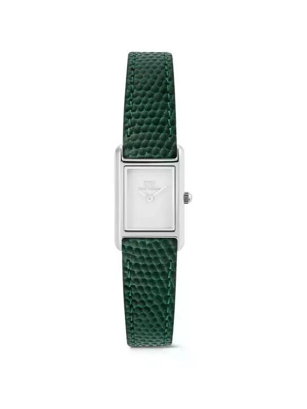 DANIEL WELLINGTON Rectangular Watch With Sword Hands And Lizard-effect Leather Strap - White
