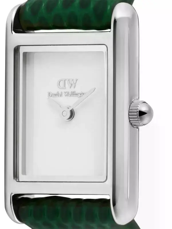 DANIEL WELLINGTON Rectangular Watch With Sword Hands And Lizard-effect Leather Strap