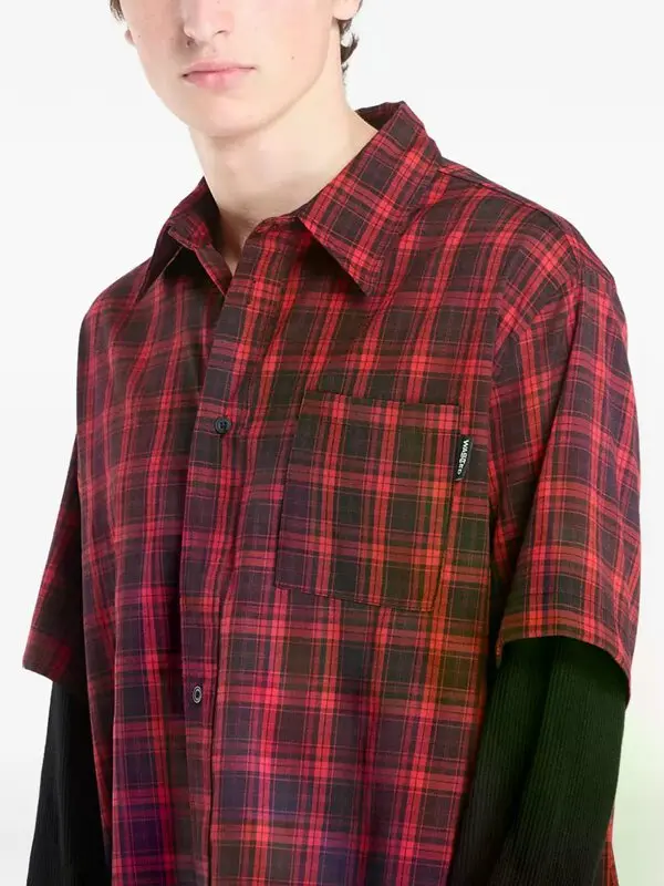 WASTED Age Tartan-pattern Shirt