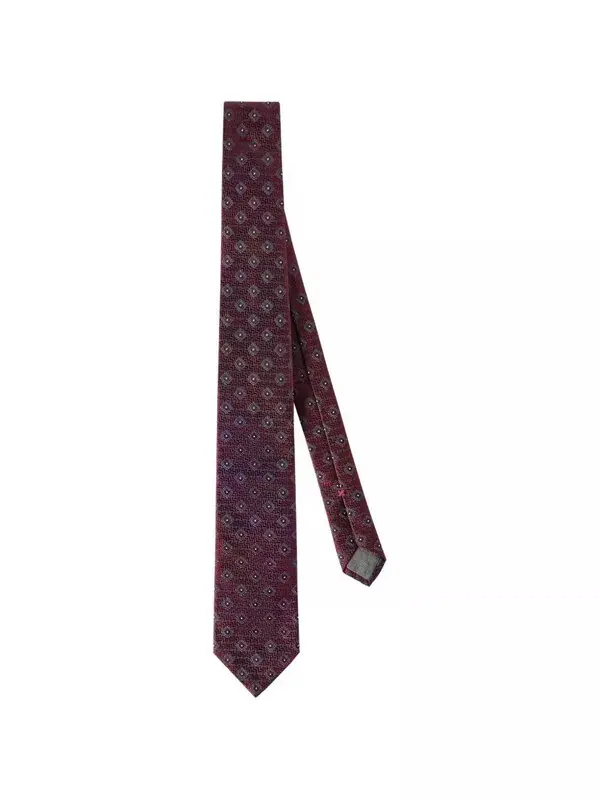 Brunello Cucinelli Silk Geometric Neck Tie - Red