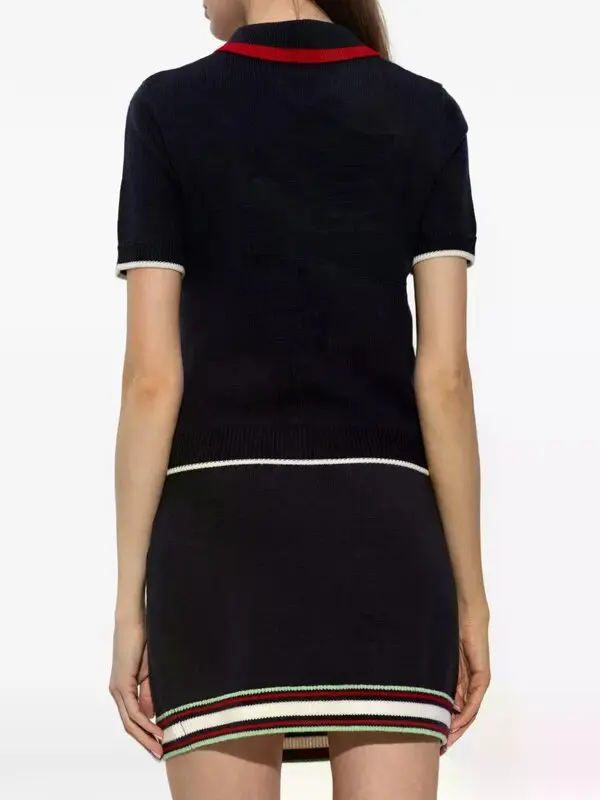 Casablanca Zip-up Polo Shirt With Embroidered Logo