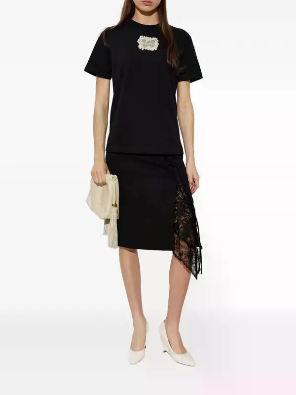 Alexander McQueen Lace Appliqué T-shirt - Black
