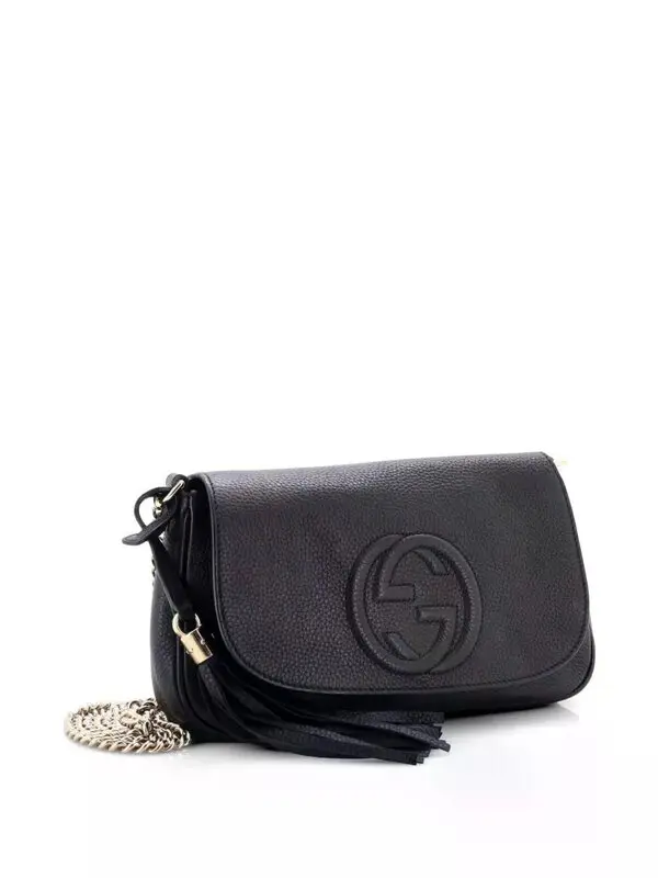 Gucci Soho Chain Leather Medium Crossbody Bag - Black