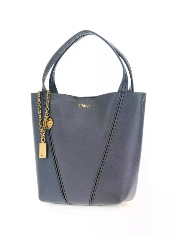 Chloé Air Force Leather Small Spin Shopping Bag - Blue