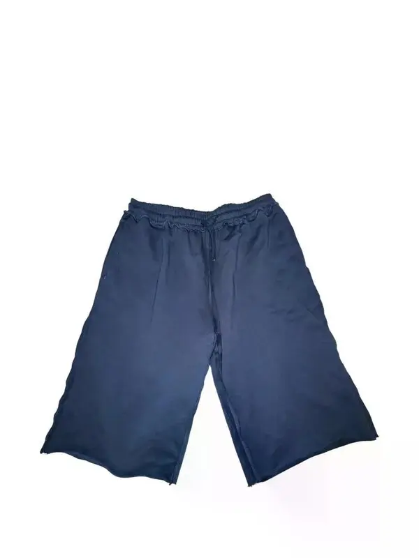 GREEDY UNIT Wide Leg Shorts With Raw Edge Hem