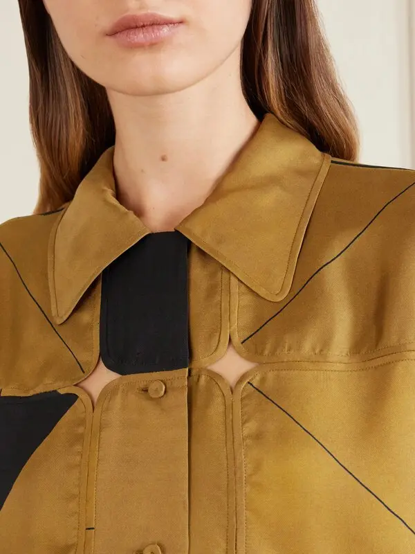 Calvin Klein Elowen Silk-twill Patchwork Shirt