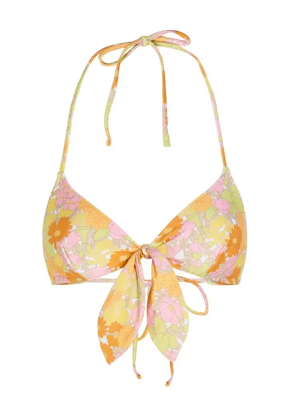 Chloé Floral-print Halterneck Bikini Top - Multicoloured
