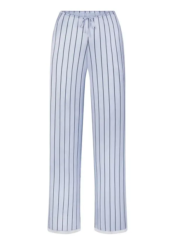 SKIMS Lace-trim Woven Shine Trousers - Blue