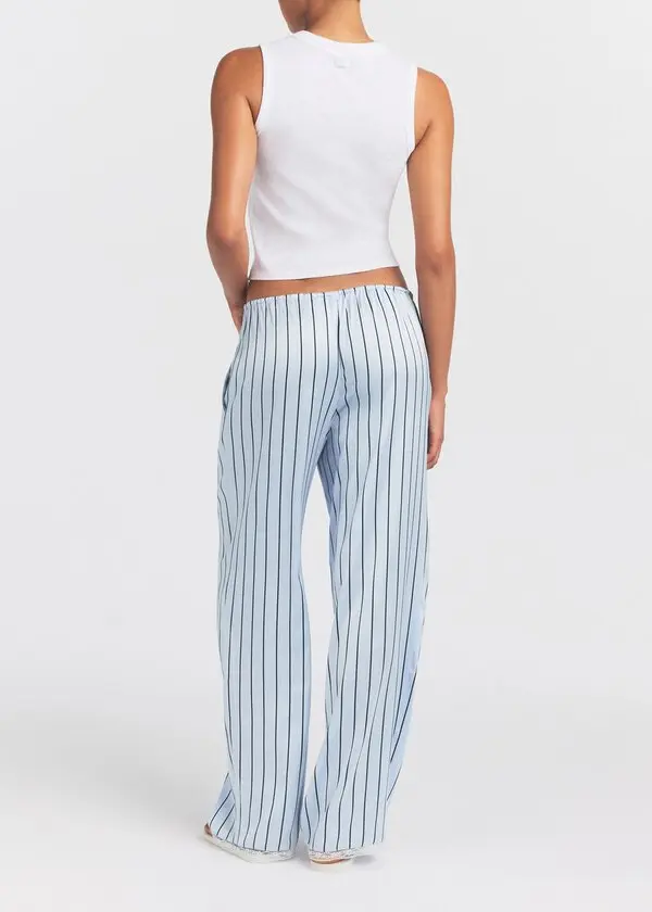 SKIMS Lace-trim Woven Shine Trousers - Blue