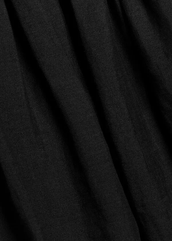Aje Vacation Pleated Ramie Maxi Dress - Black