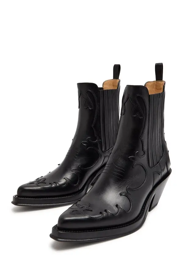 Gabriela Hearst Cassidy Leather Ankle Boots - Black