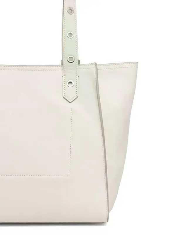 Karl Lagerfeld Eyelet Embellished Buckle Tote Bag - Neutrals