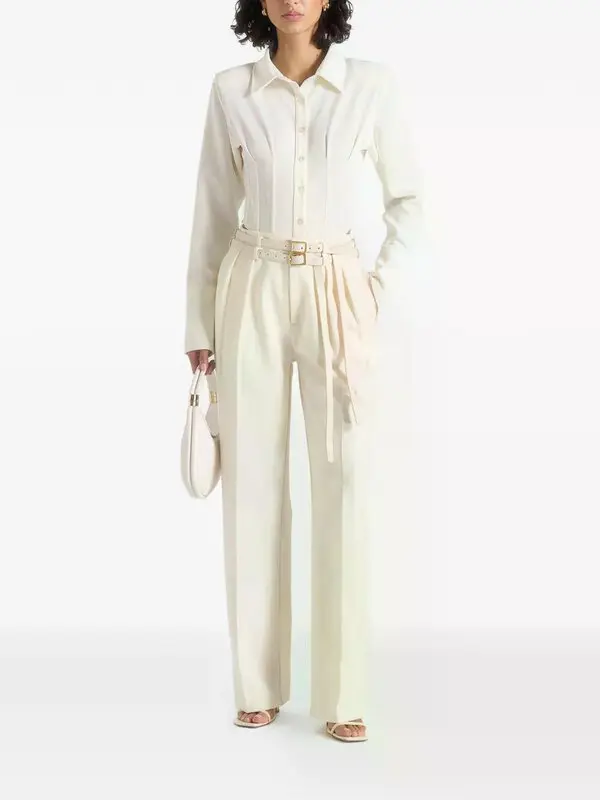 Manière De Voir Maniere De Voir Pascale Double-belted Pleated Trousers - Neutrals