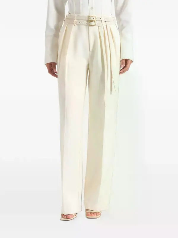 Manière De Voir Maniere De Voir Pascale Double-belted Pleated Trousers - Neutrals