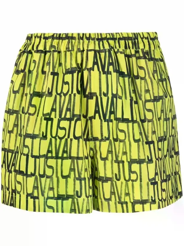 Just Cavalli All-over Logo Print Shorts