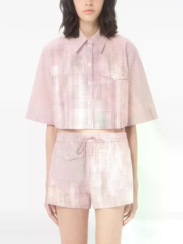 Valentino Garavani Cropped Checked Shirt