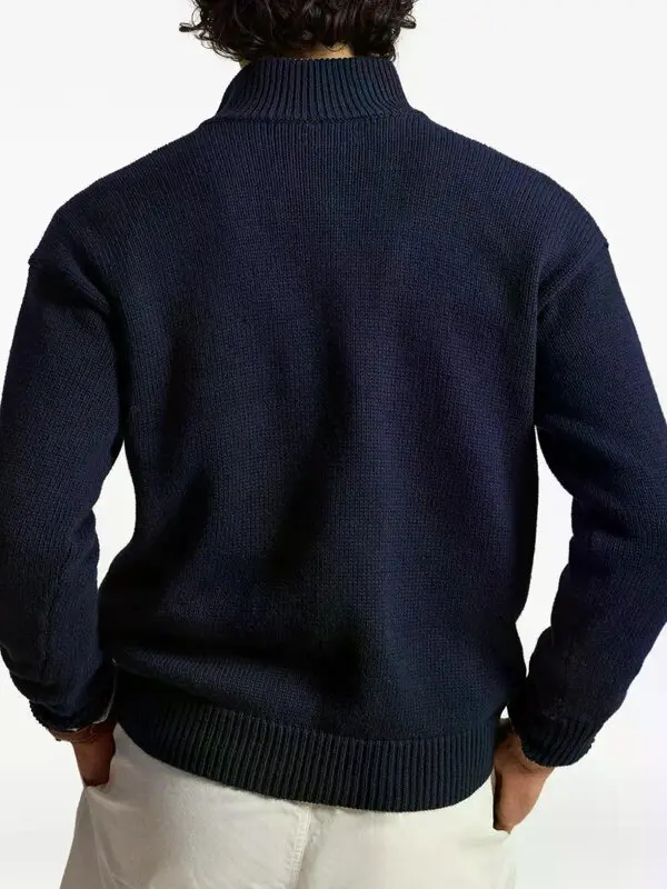 Polo Ralph Lauren Embroidered Crest Quarter-zip Sweater