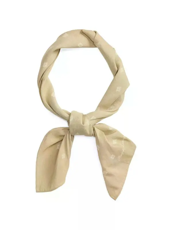 Ralph Lauren Purple Label Geometric-motif Logo-detail Neckerchief - Neutrals