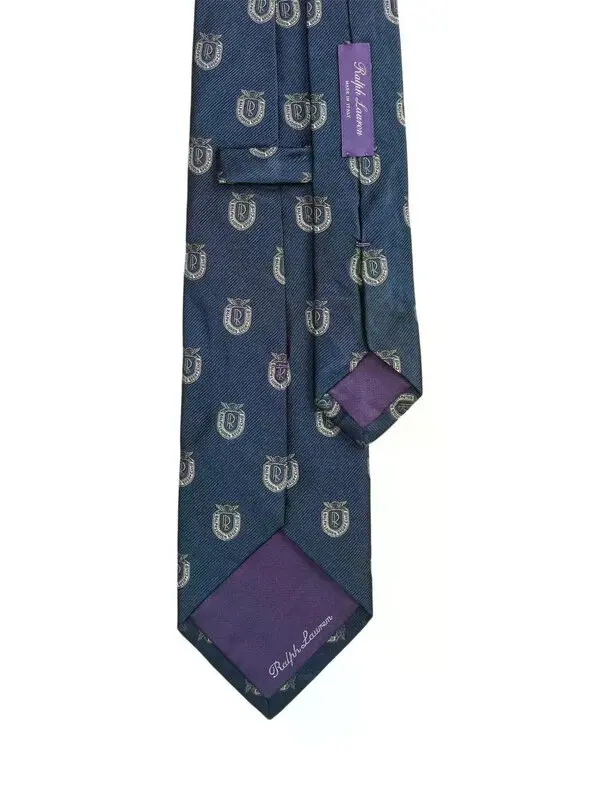 Ralph Lauren Purple Label Silk Jacquard Neck Tie - Blue