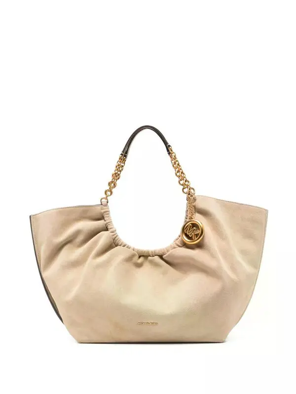 Michael Kors Logo Pendant Chain-link Shoulder Bag - Neutrals