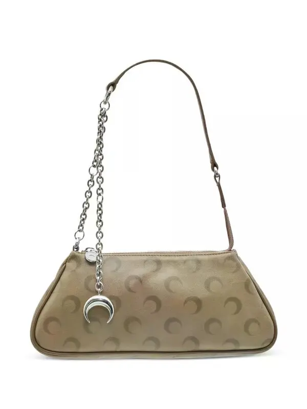 MARINE SERRE Faded Leather Moon Core Bag - Neutrals