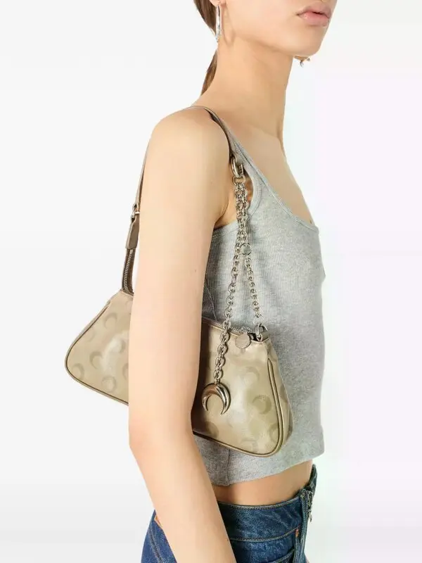 MARINE SERRE Faded Leather Moon Core Bag