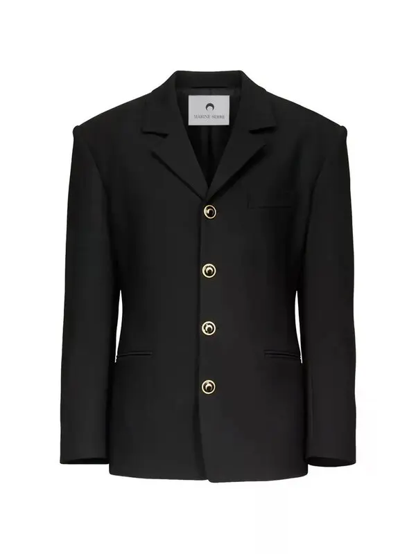 MARINE SERRE Tailored Wool Serge Jacket With Gold Buttons