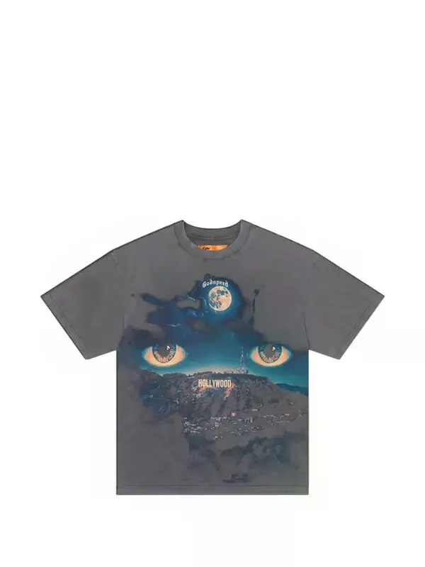 GODSPEED Hills Have Eyes Graphic-print Washed T-shirt - Grey