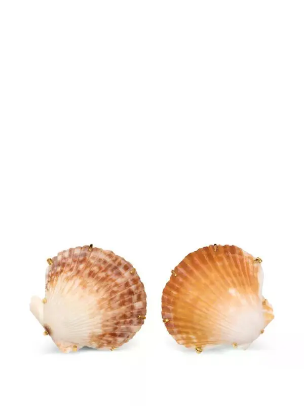 JENNIFER BEHR Deryn Shell Pendant Earrings - Gold